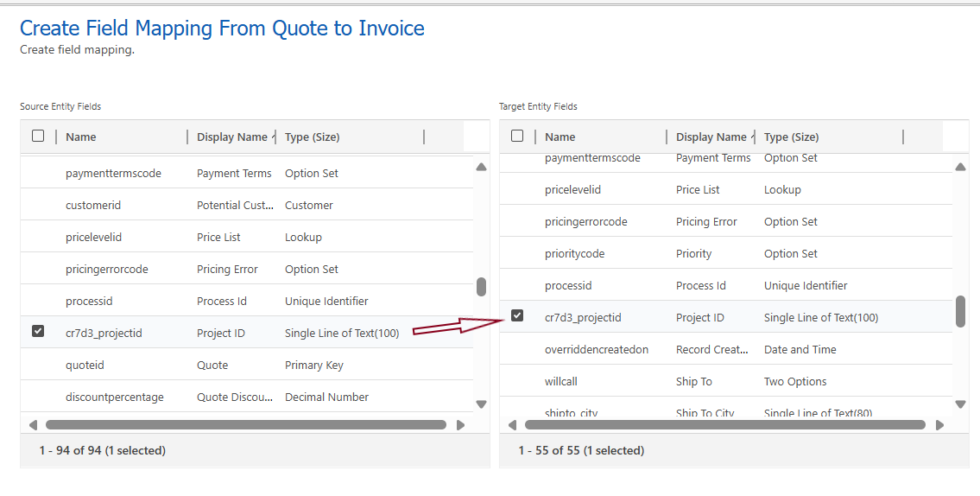 Mapping Microsoft Dynamics 365 Fields between Tables - Orby